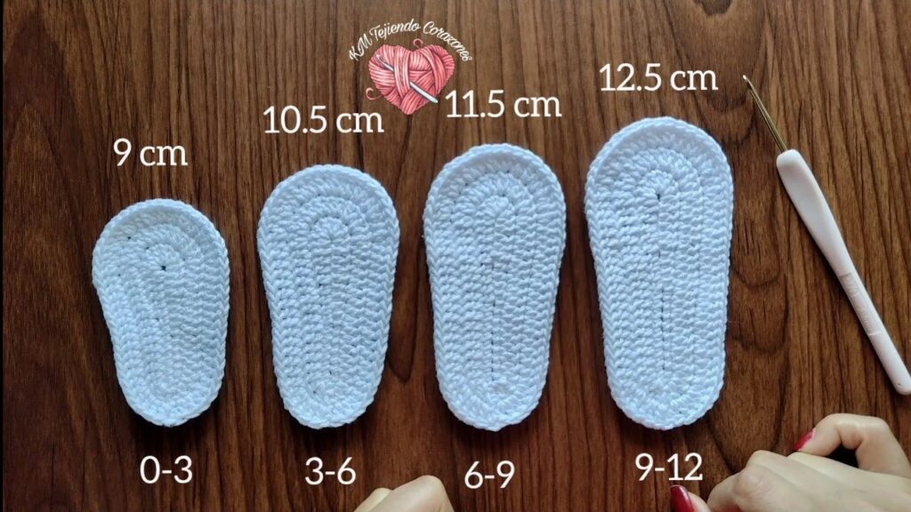 Suelas a Crochet para Zapatitos de bebé| todas las tallas| paso a paso ...